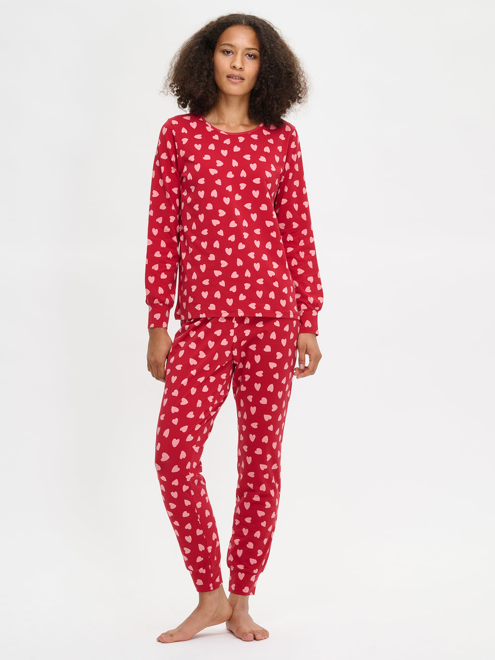 AMOR women's red pyjamas with long sleeves and legs | Nanso