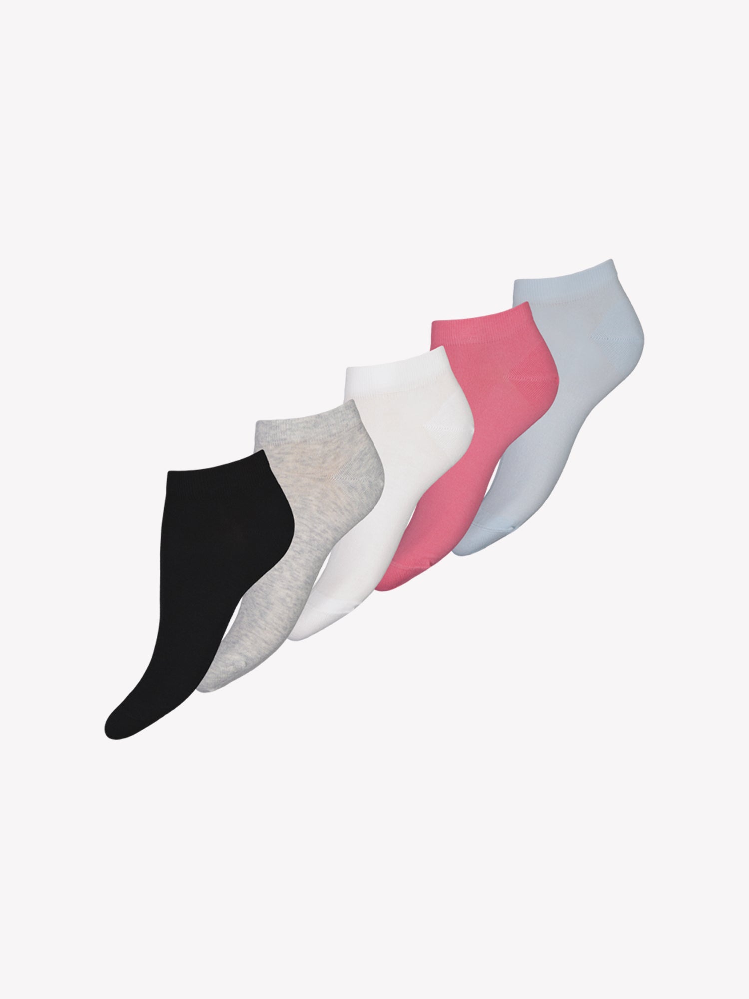 COTTON BASIC Sneaker Socks, 5-Pack Color Mix - Vogue | Nanso