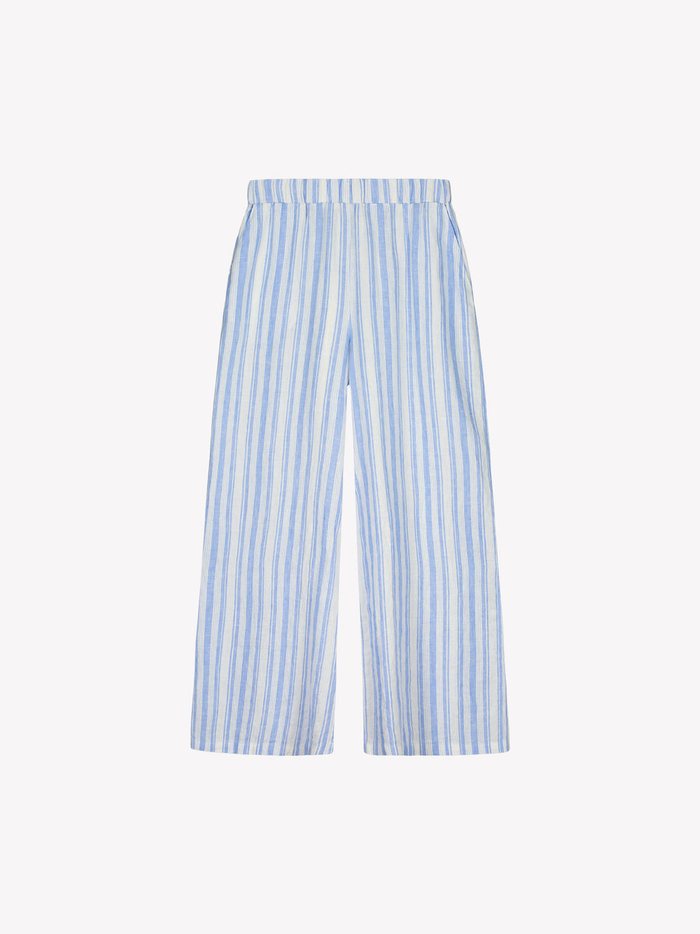 REGATTA Women's Striped Blue Linen Trousers | Nanso